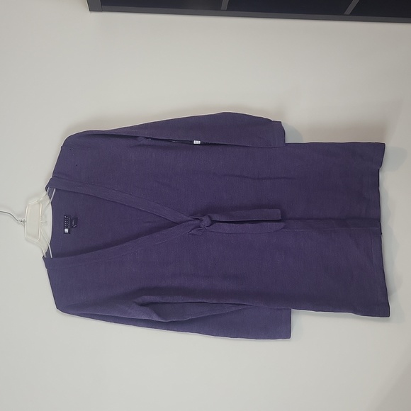 Carole Little | Sweaters | Carol Little Purple 0 Merino Wool Tie Long ...